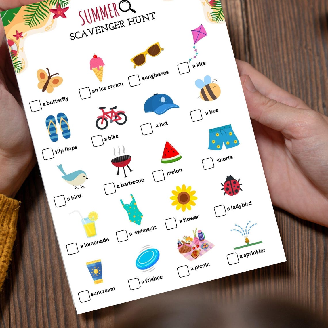 Summer Scavenger Hunt for Kids: Outdoor Printable Game (instant ...