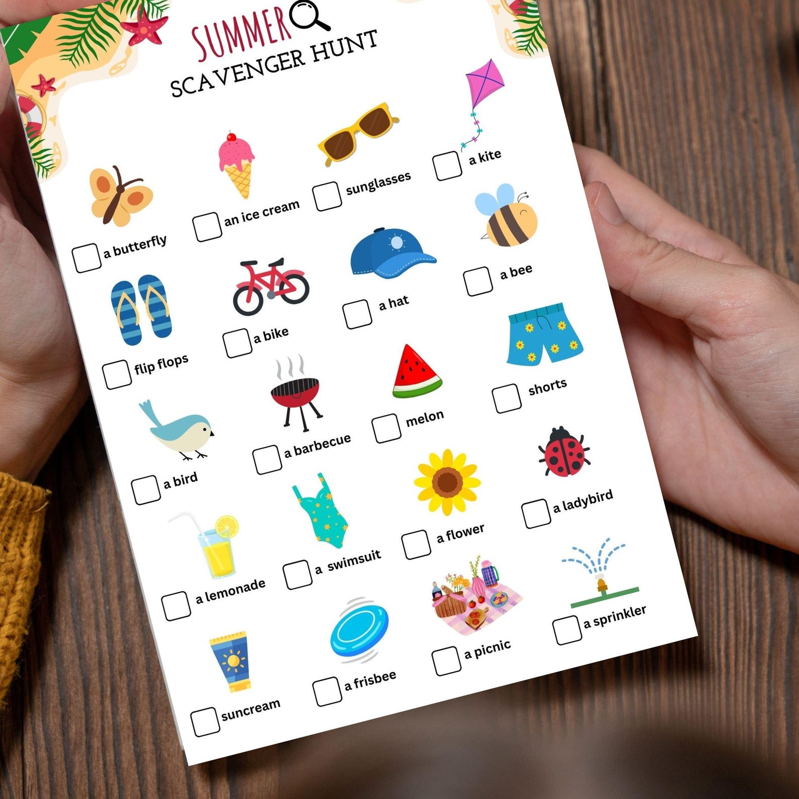 Summer Scavenger Hunt for Kids: Outdoor Printable Game (instant ...