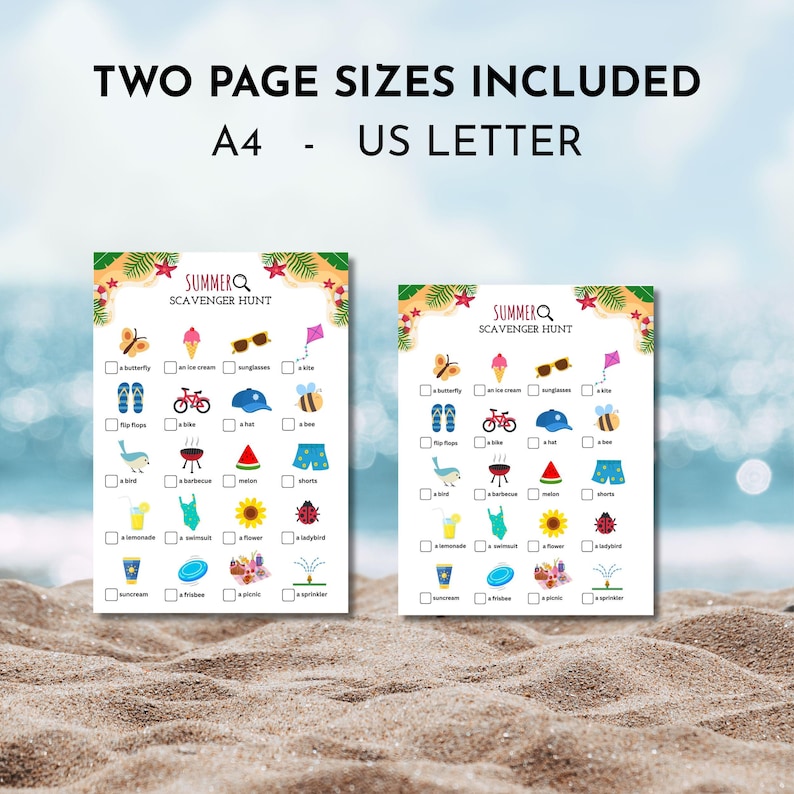 Summer Scavenger Hunt for Kids: Outdoor Printable Game (instant ...