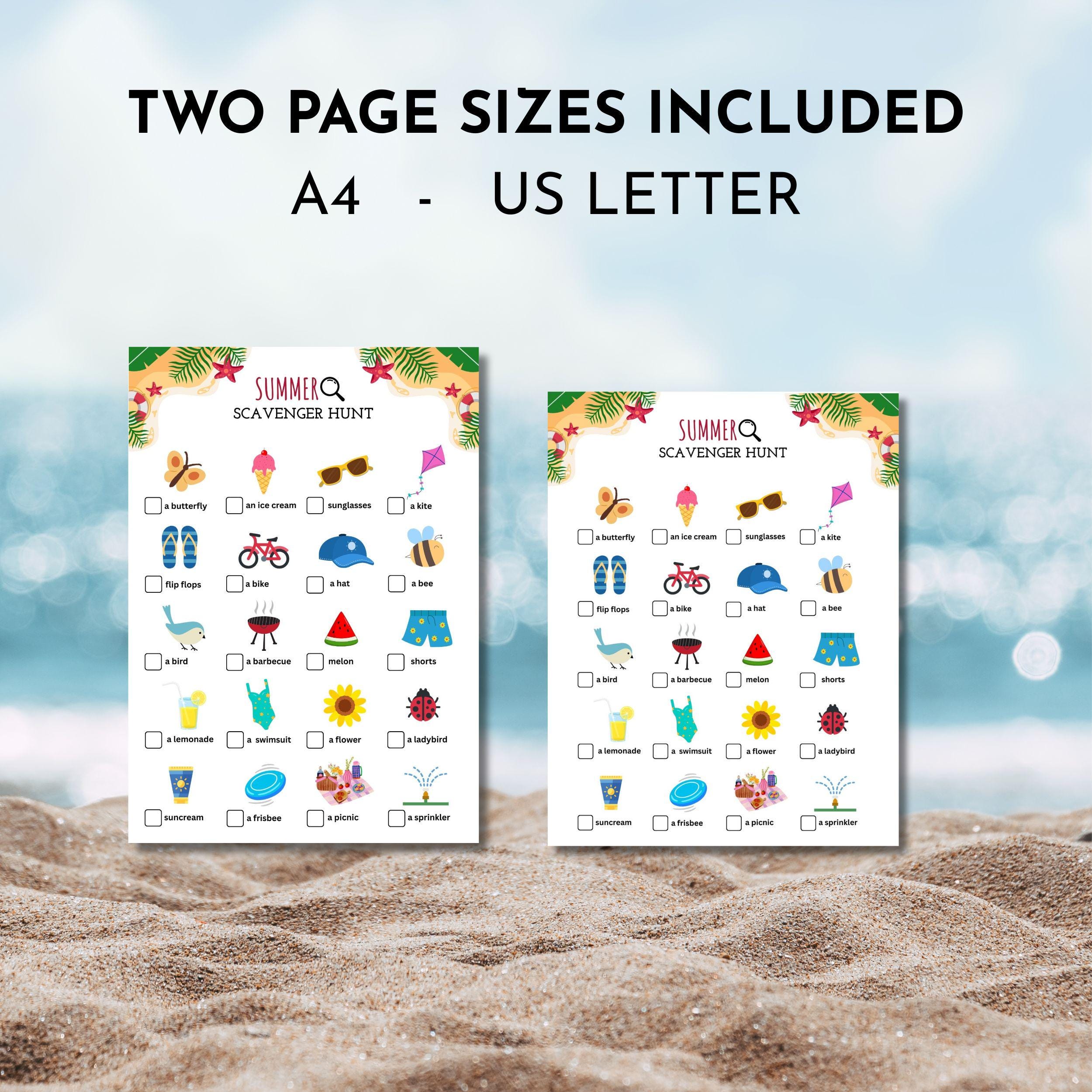 Summer Scavenger Hunt for Kids: Outdoor Printable Game (instant ...