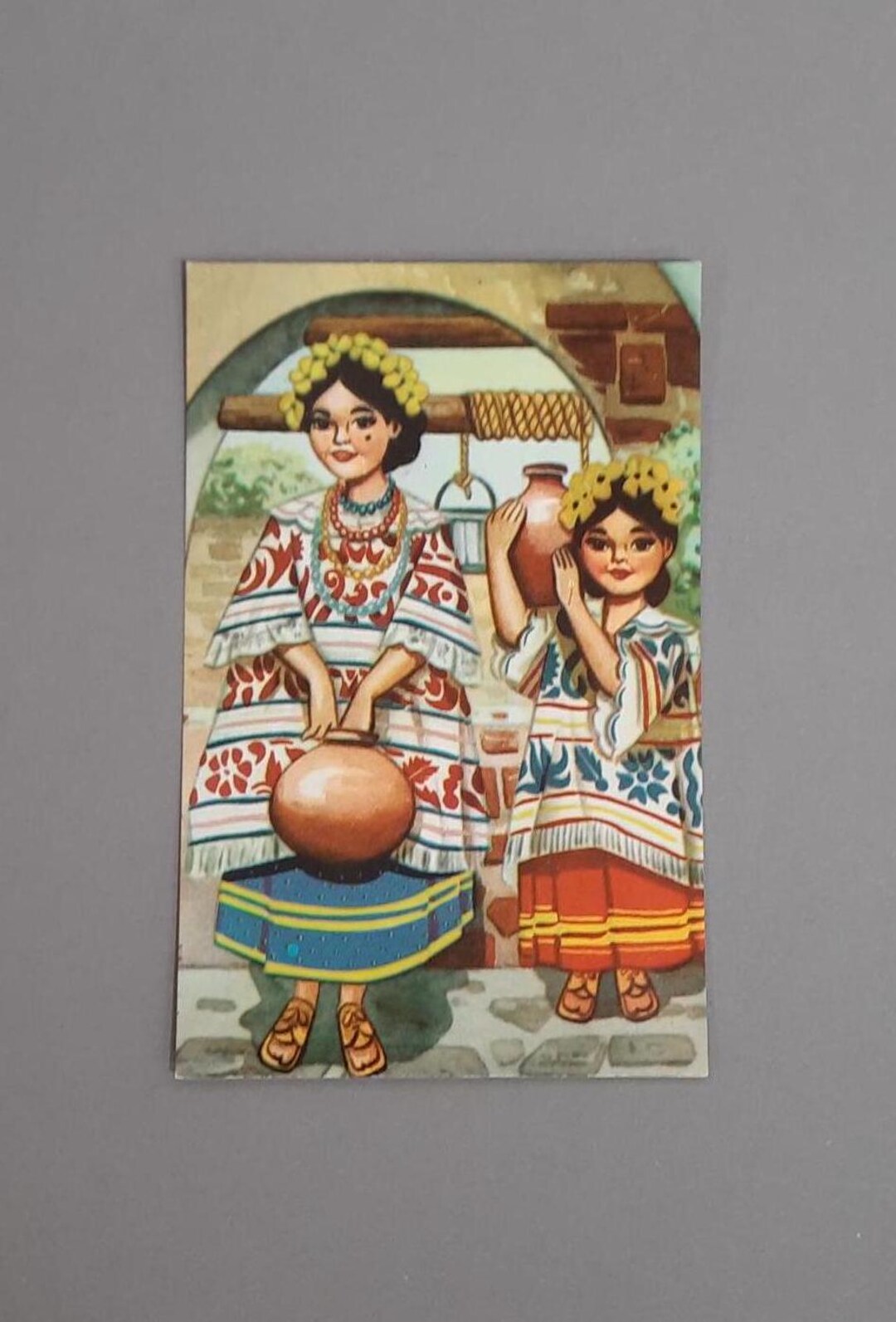 Chinantecas Girls, Tarjeta Postal, Vintage Mexican Postcard, Children ...