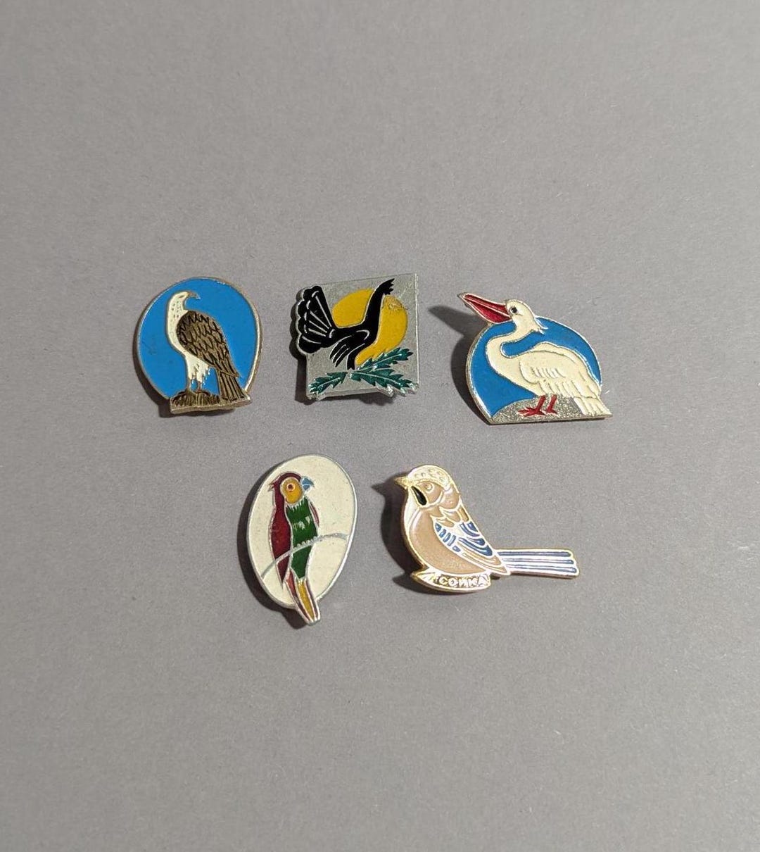 Bird Badge, Bird Brooch, Vintage Badge USSR, Birds Metal Pin, Gifts for ...