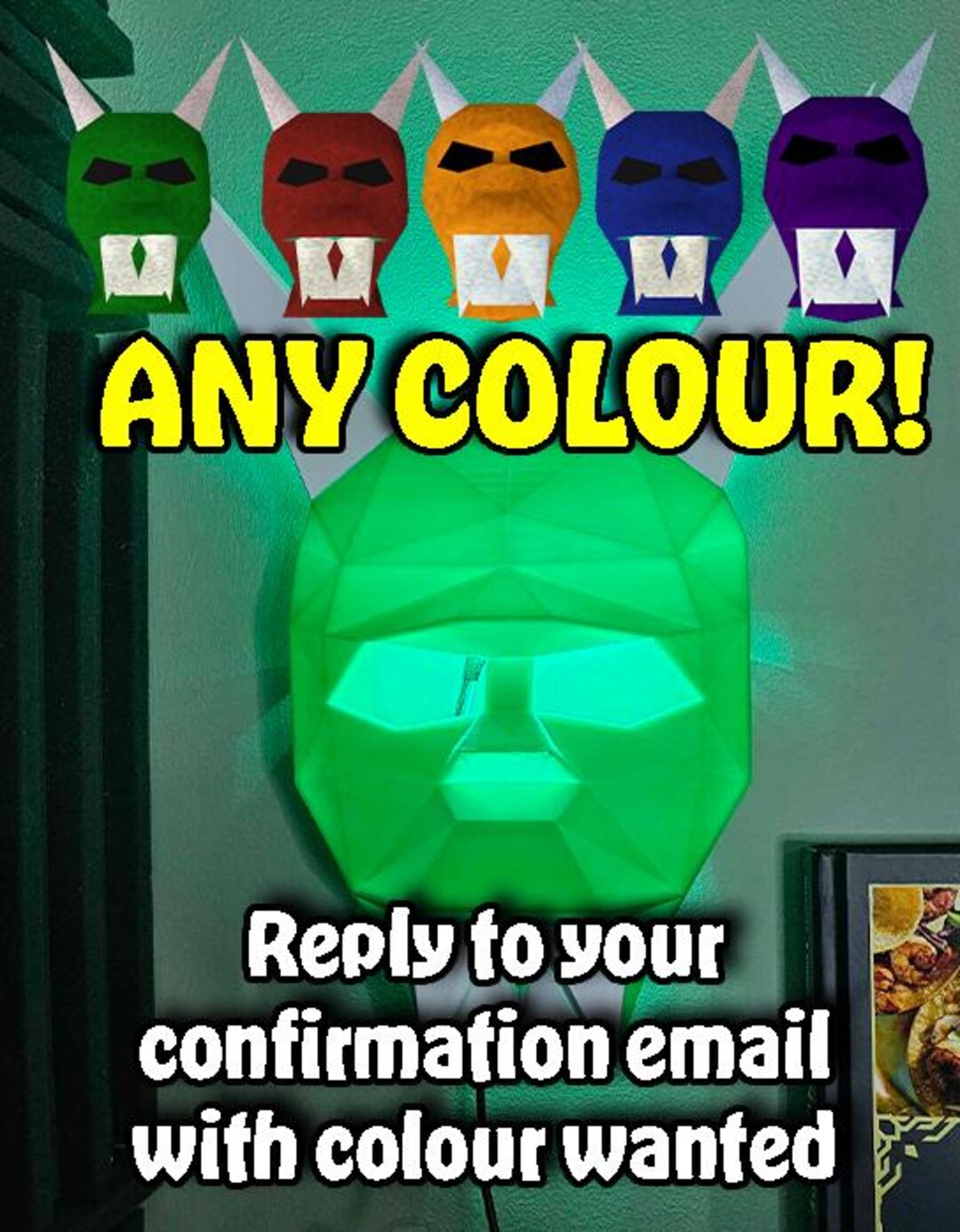 Runescape Hallowe'en Mask - Wall Lamp & Wearable Mask! - LIMITED - Etsy