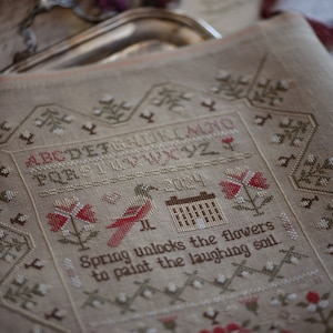 Spring Awakening Sampler – Primitive Cross Stitch Pattern PDF by ...