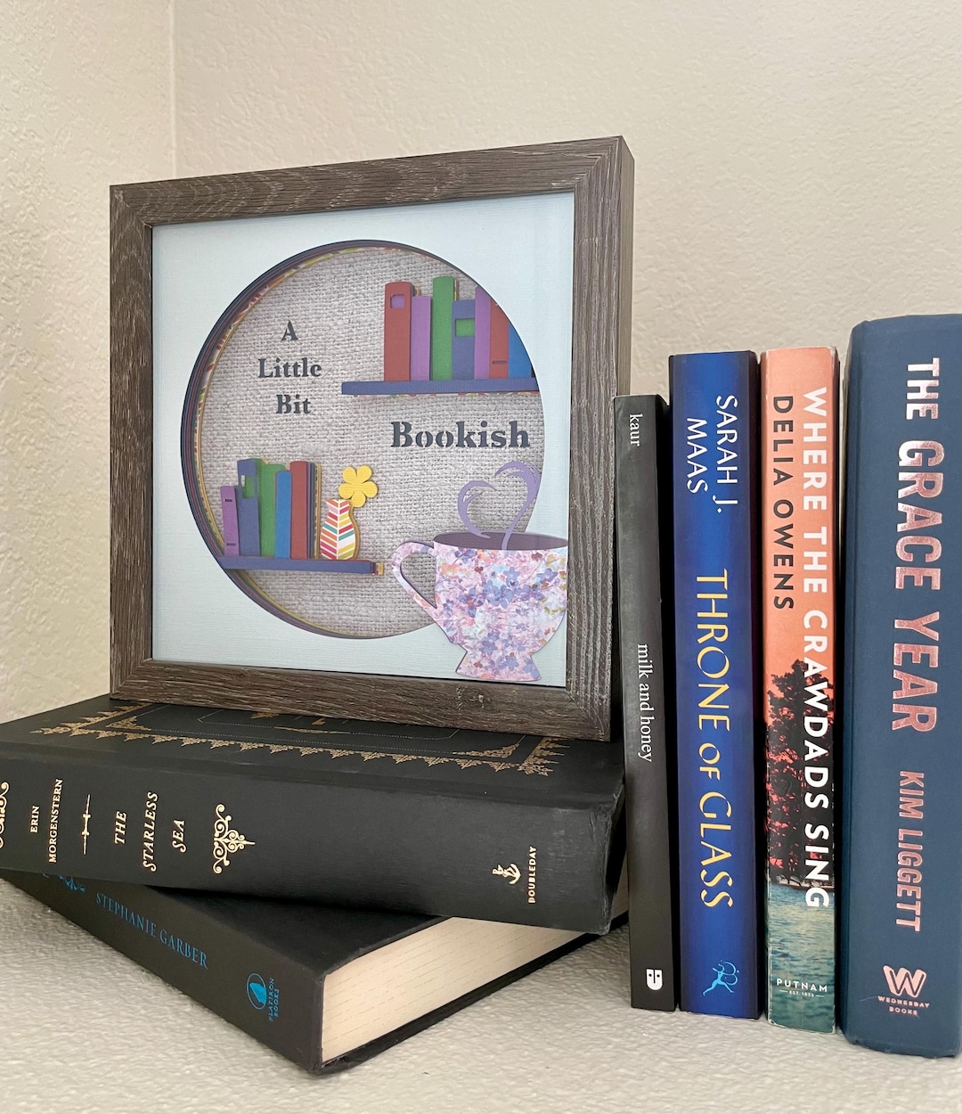 3D Book SVG File A Little Bit Bookish Shadow Box - Teacup Book Design ...