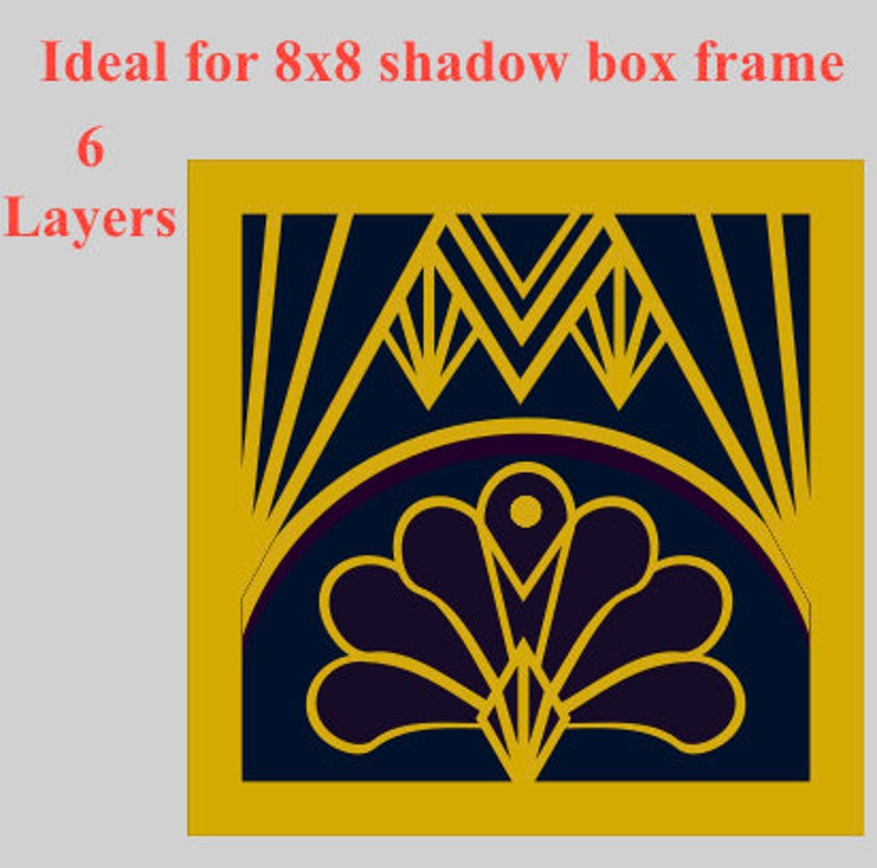 3D Art Deco 2 SVG File - Shadow Box - for Cricut - Layered Card Stock ...