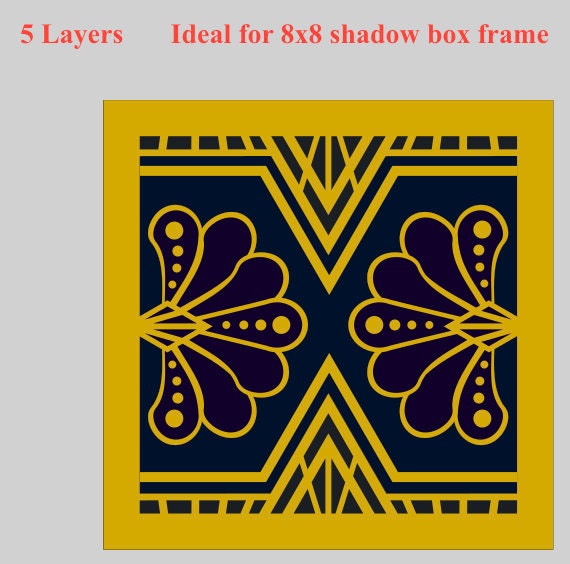 3D Art Deco 3 SVG File - Shadow Box - for Cricut - Layered Card Stock ...