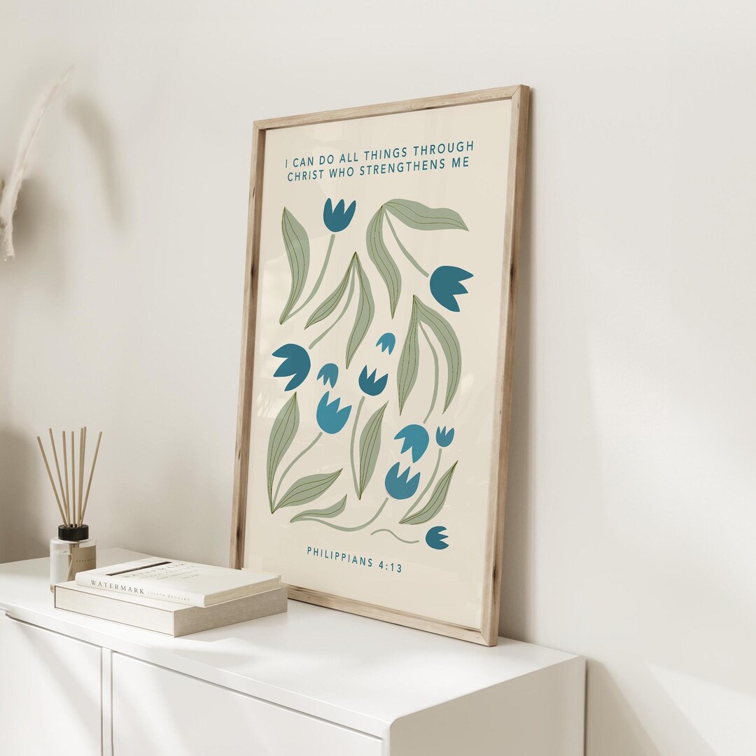 DIGITAL - Philippians 4:13 | Bible Verse Wall Art Set, Scripture Print ...