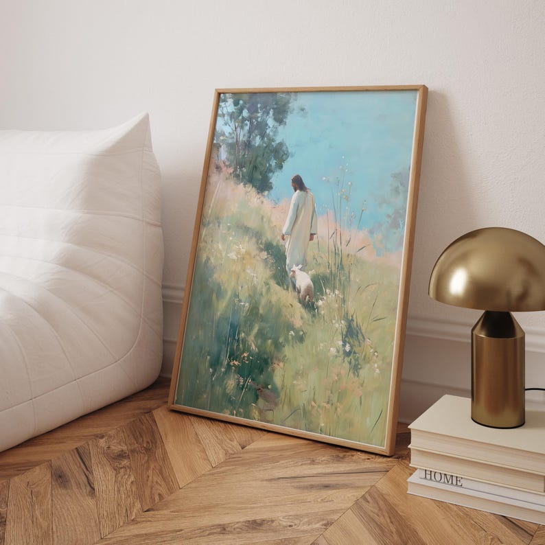 Digital: the Good Shepherd Christian Print, Prayer Corner Wall Art ...