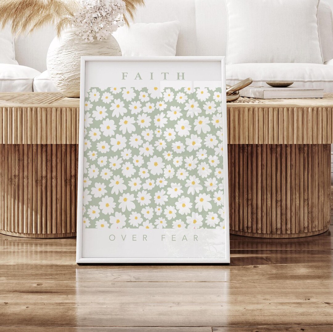 Faith Over Fear, Bible Verse Wall Art, Scripture Print, Christian Art ...