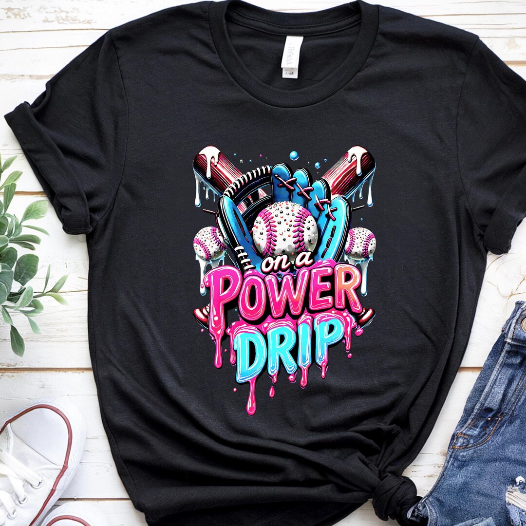 Baseball Mom T-shirt, Power Drip Graphic Tee - Etsy