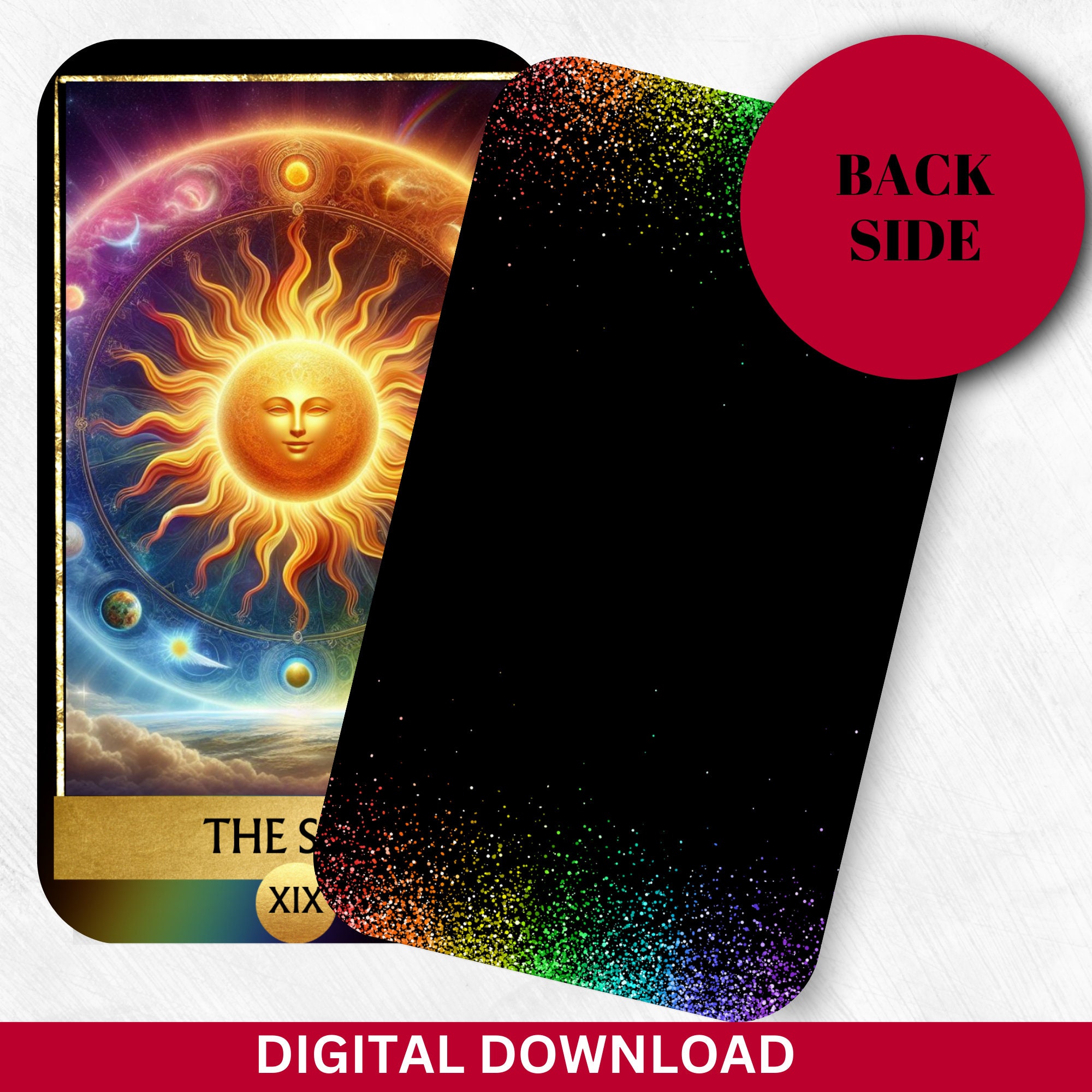 Digital Rainbow Tarot Deck Printable Tarot Cards 78 Colorful Tarot ...
