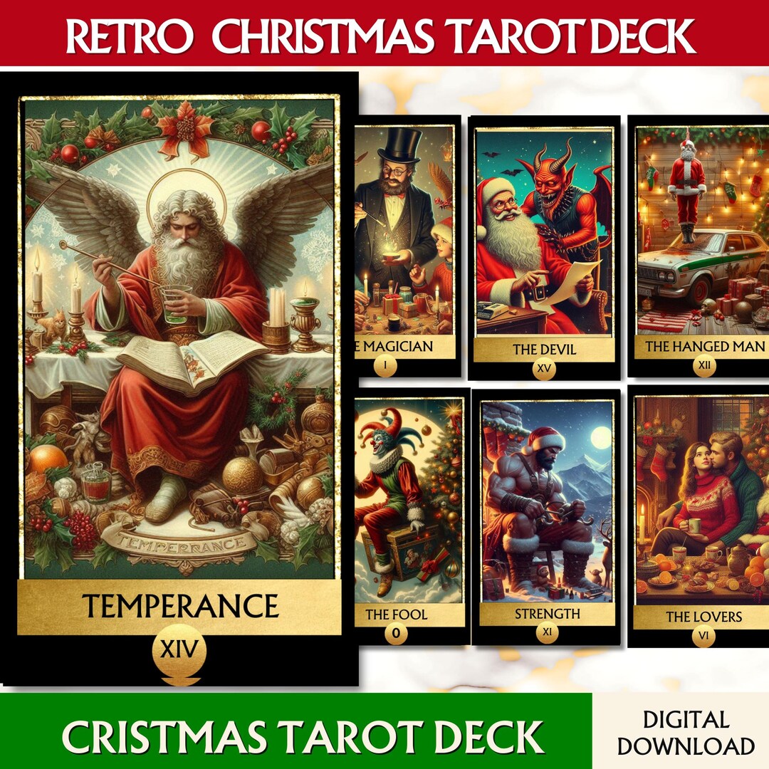 Digital Christmas Tarot Deck Printable New Year Tarot Cards 78 Tarot ...