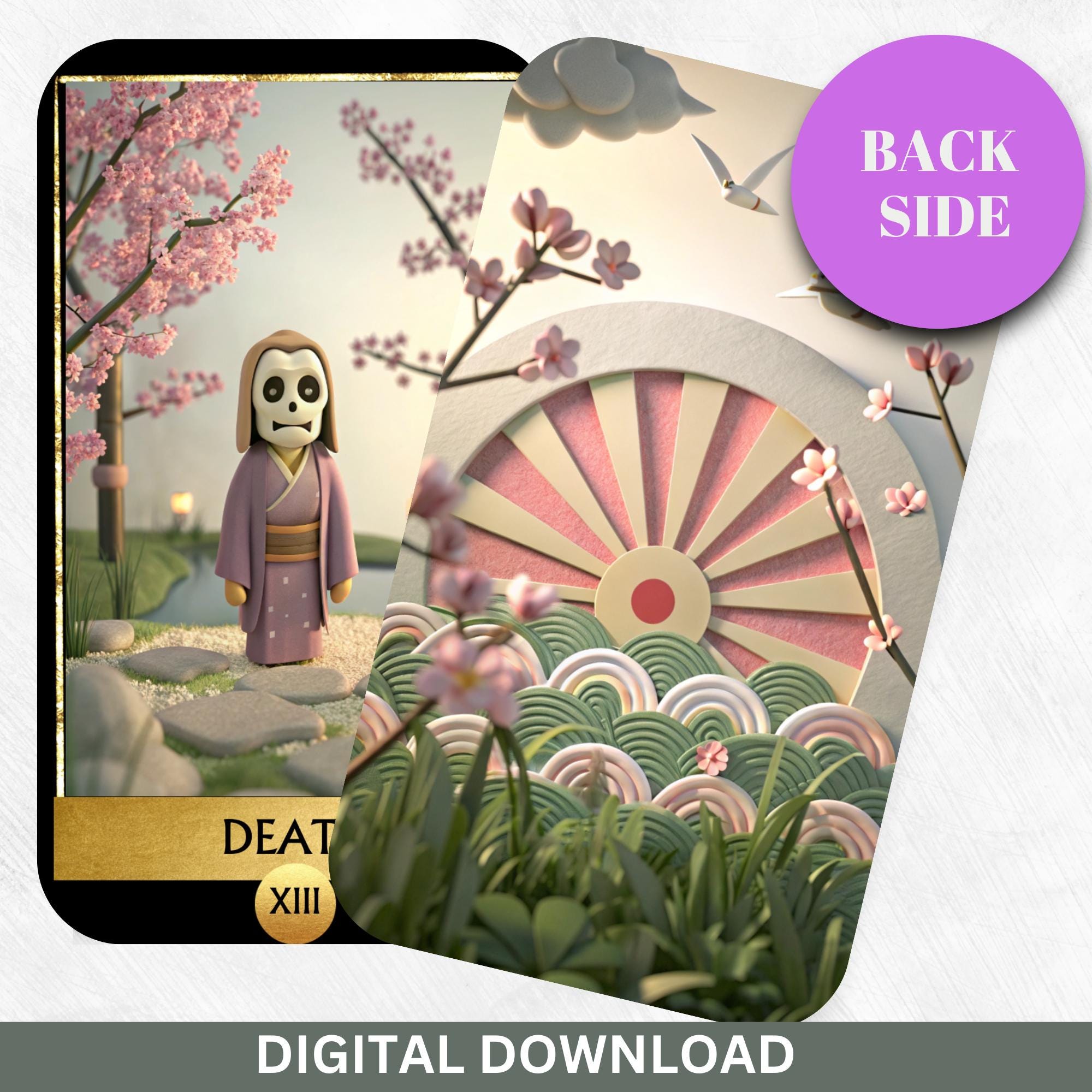 Japanese Tarot Digital Tarot Deck Printable Tarot Cards 78 Tarot Cards ...