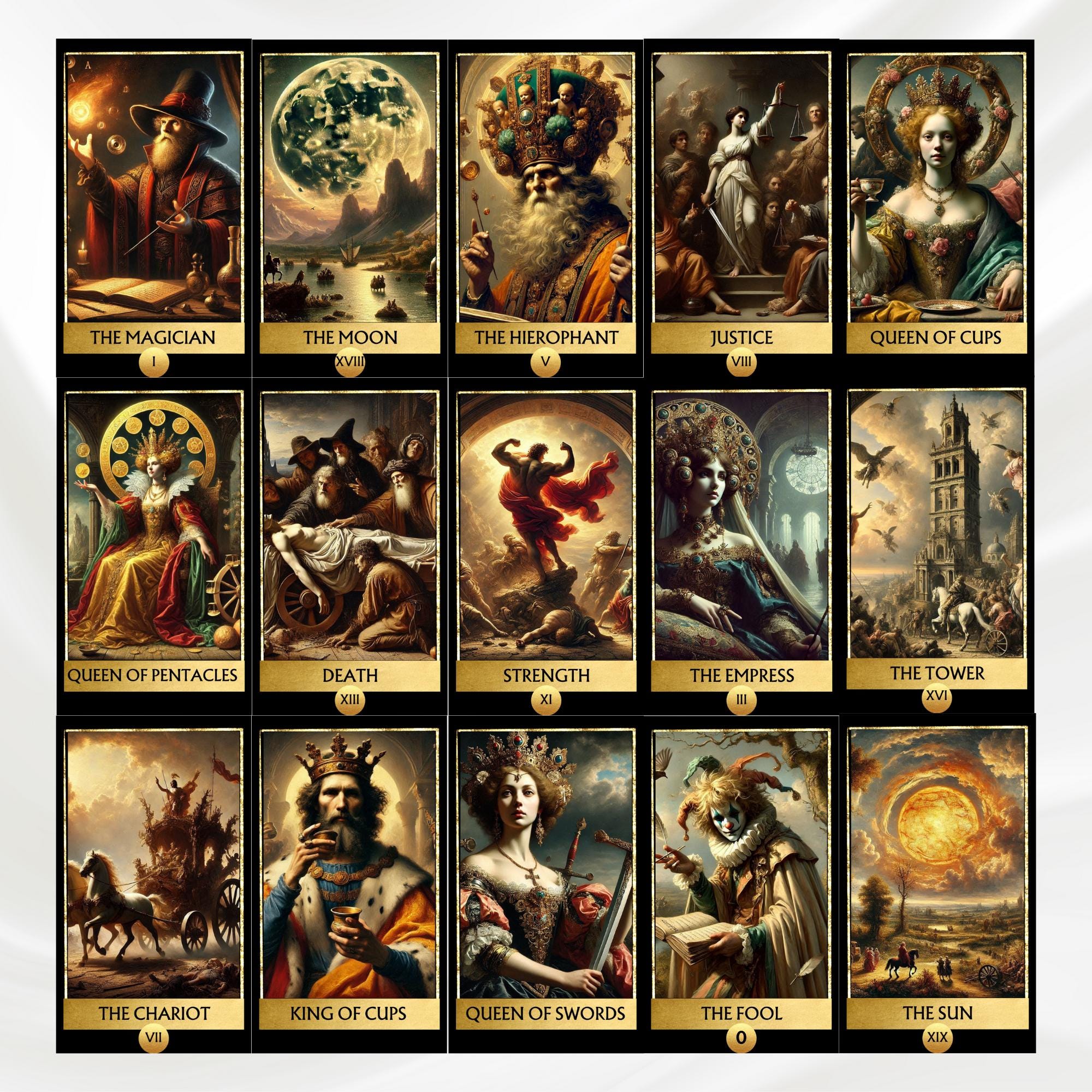 Digital Baroque Tarot Deck Printable Tarot Cards 78 Tarot Cards Digital ...