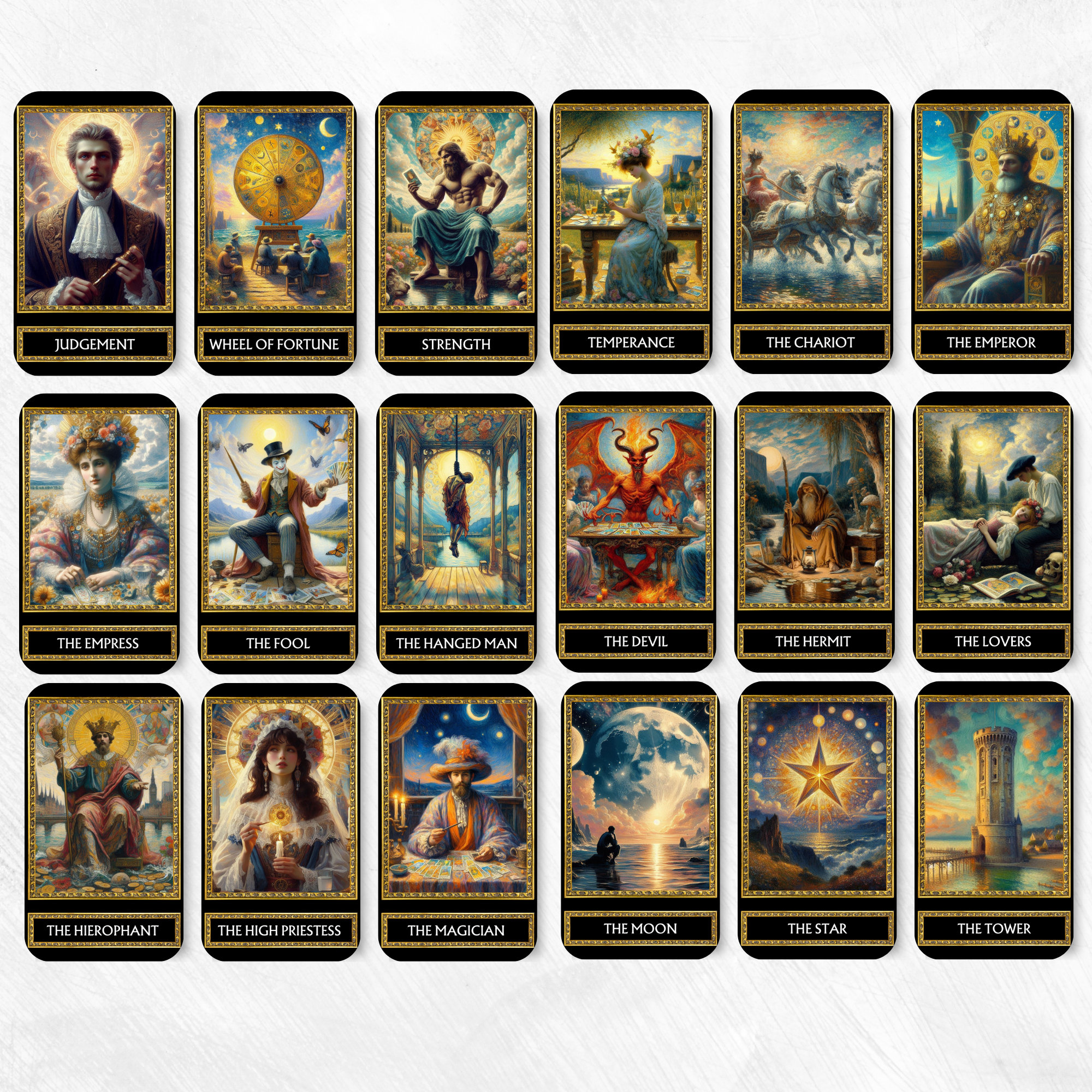 Digital Monet Tarot Deck Printable Tarot Cards 78 Tarot Cards Digital ...