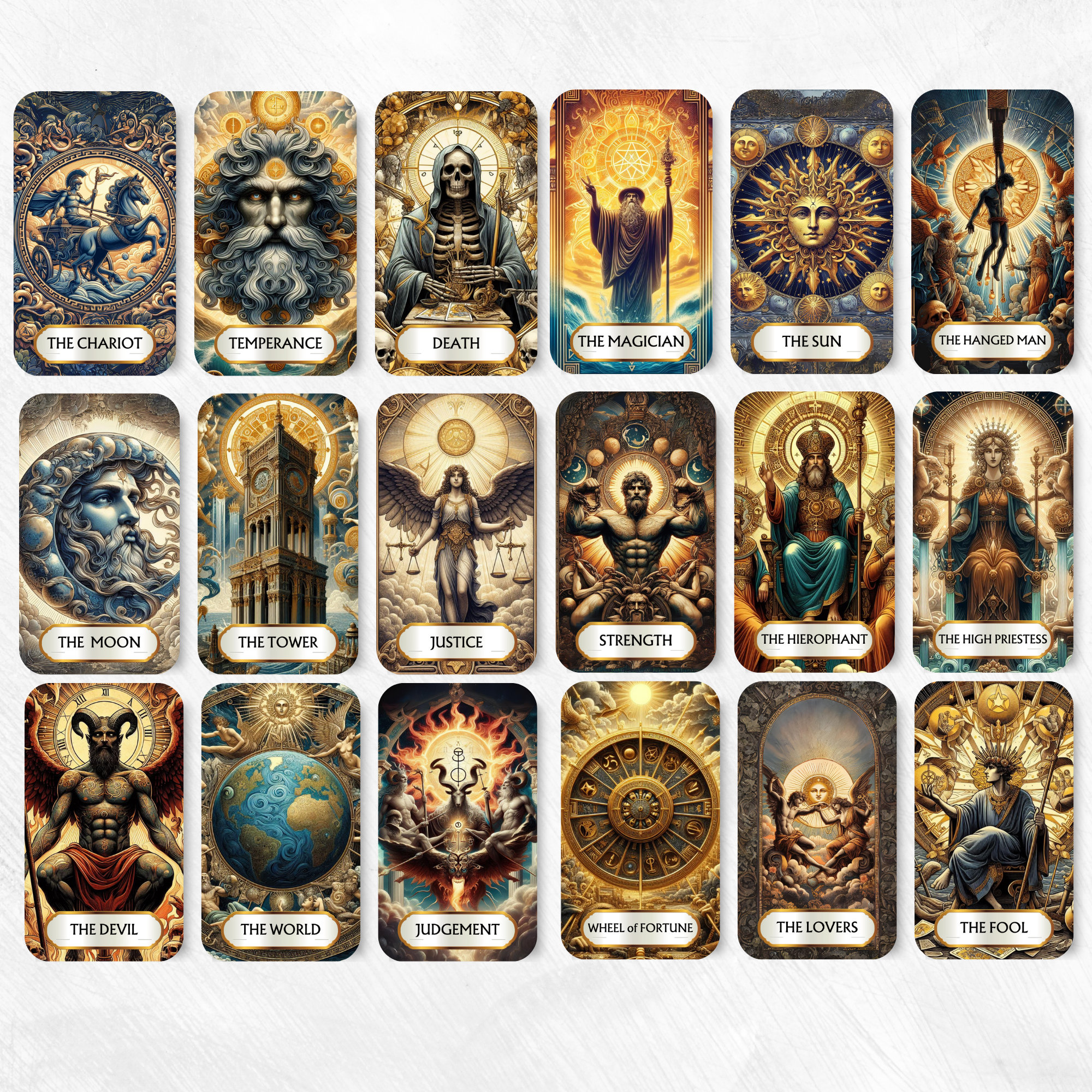 Digital Ancient Greek Tarot Deck Printable Tarot Cards 78 Mythological ...