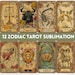 Digital Tarot Zodiac Collection Printable Gothic Zodiac Clipart Digital ...