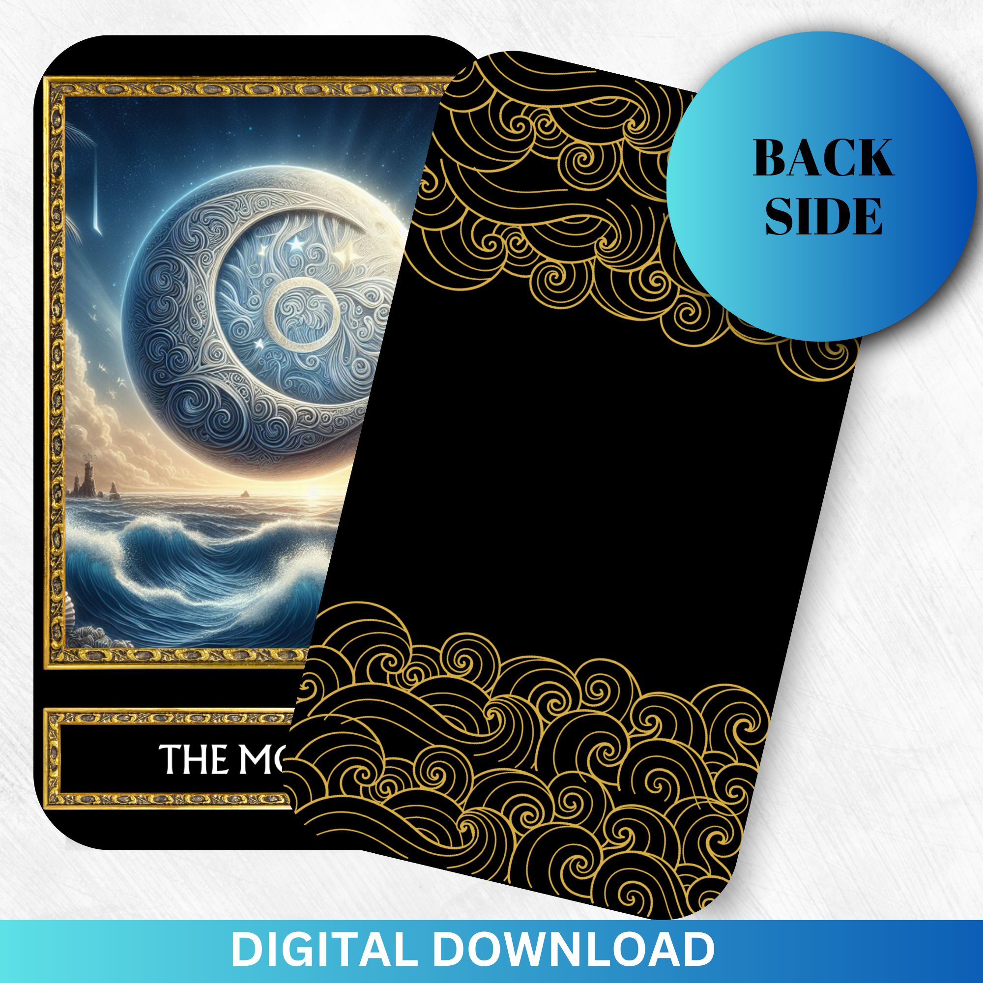 Digital Ocean Tarot Deck Printable Tarot Cards 78 Ocean Waves Tarot ...