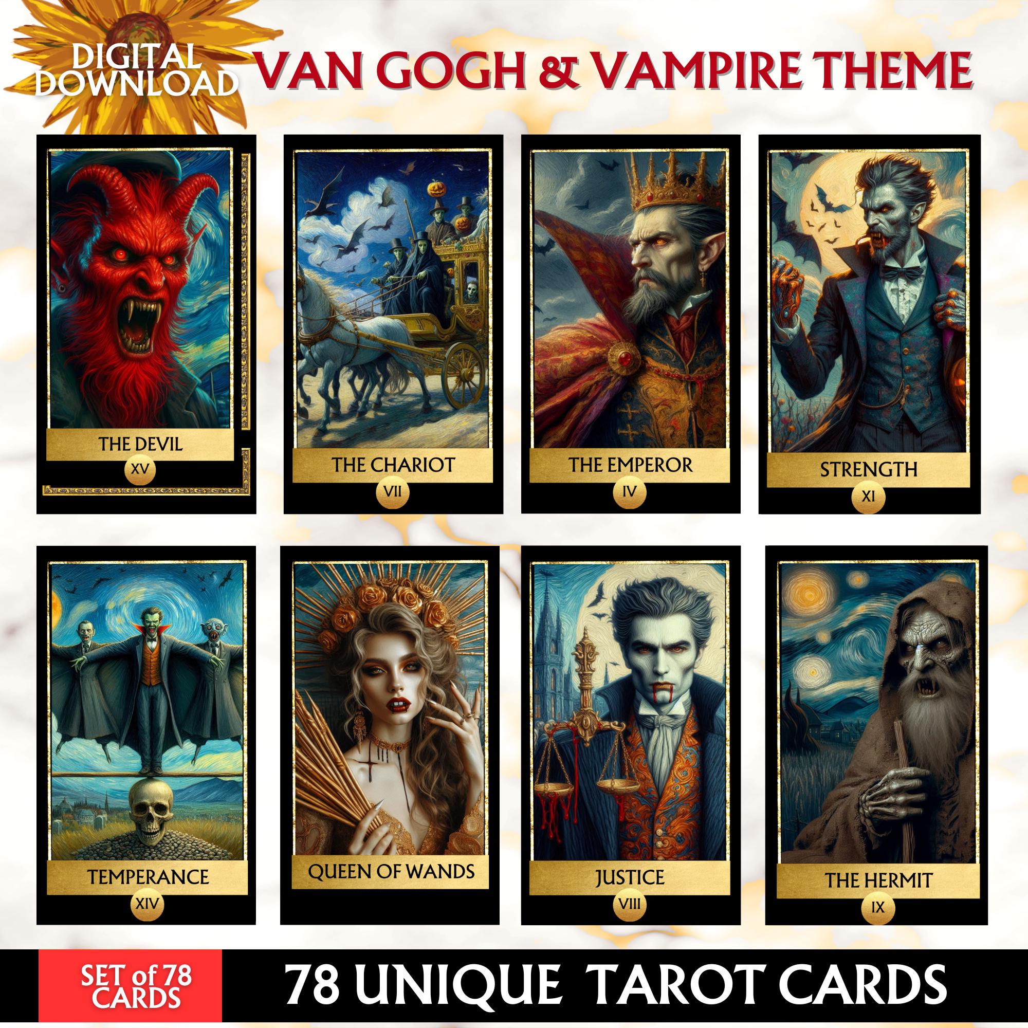Digital Horror Van Gogh Tarot Deck Printable Tarot Cards 78 Tarot Cards ...