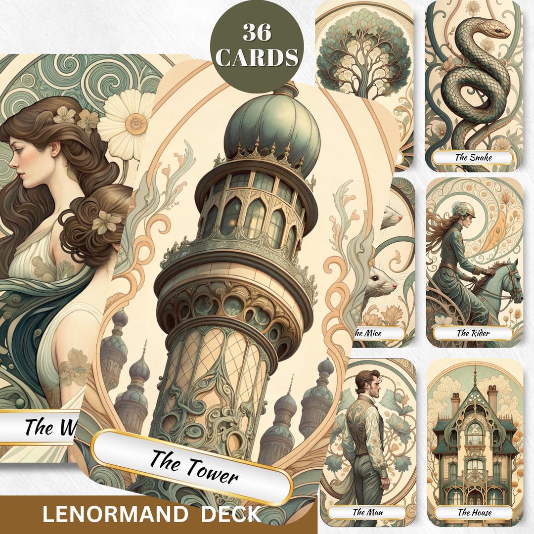 Witch Tarot Deck Art Lenormand Tarot Deck Printable Tarot Cards ...