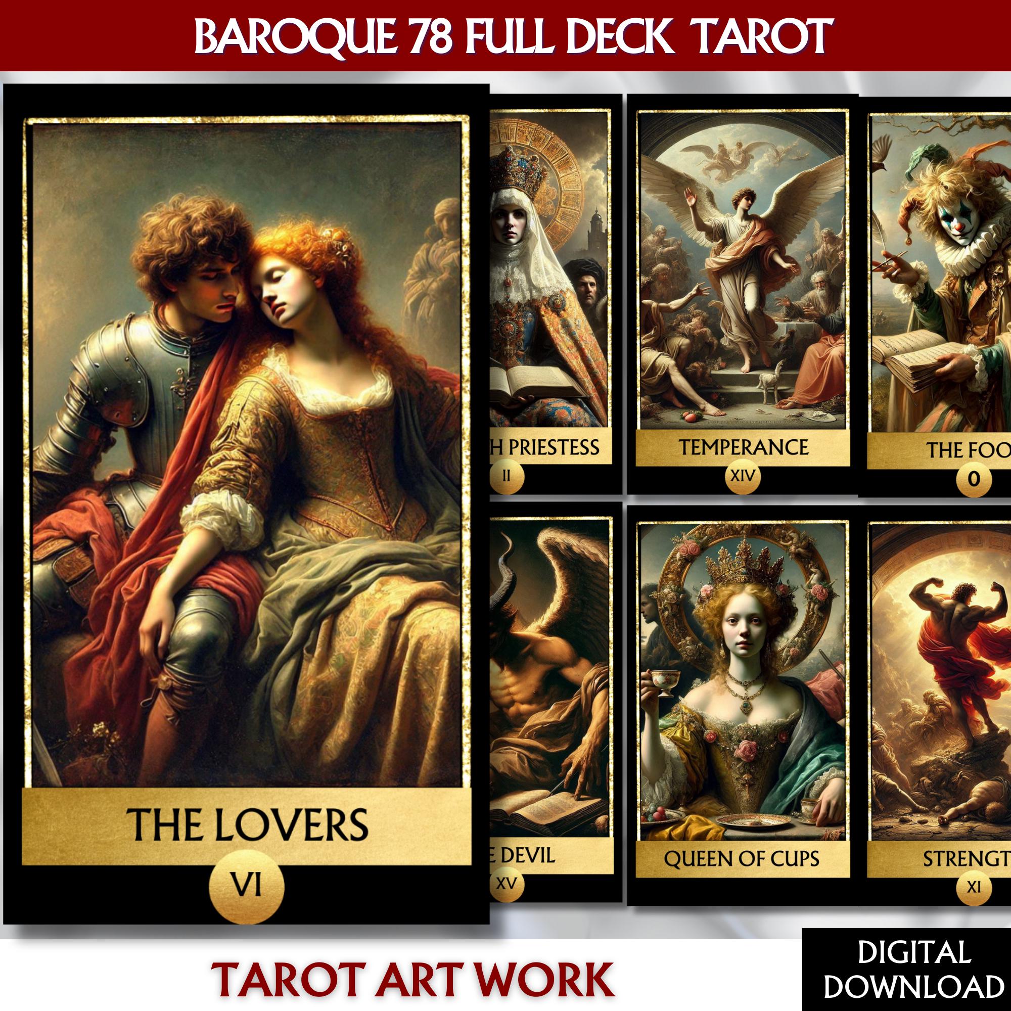 Digital Baroque Tarot Deck Printable Tarot Cards 78 Tarot Cards Digital ...