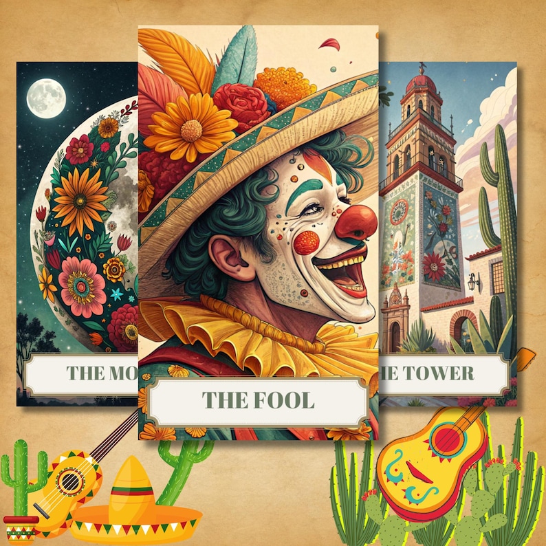 Digital Tarot Deck Mexico Printable Tarot Cards 78 Mexican Tarot Cards ...
