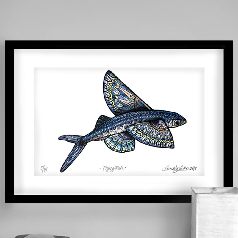Flying Fish Print - Etsy