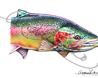 Steelhead art | Etsy