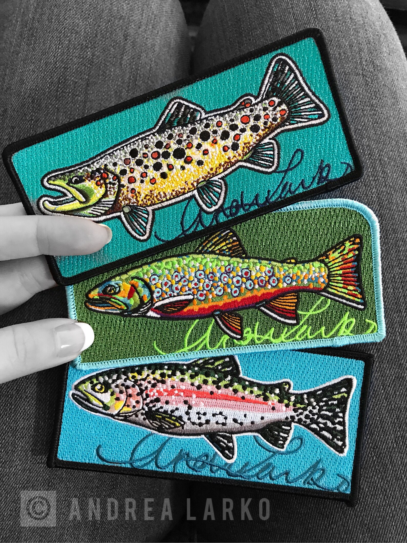 Embroidered Brook Trout Iron on Fish Art Patch 5.5"x2.5" - Etsy