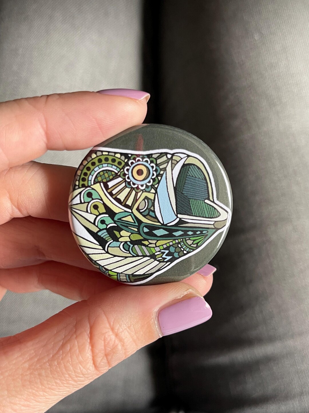Largemouth Bass on Olive Murky Water Green Collector Pin Fishing ...