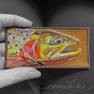 Embroidered Cutthroat Trout Iron on Fish Art Patch 5"x2.5" - Etsy