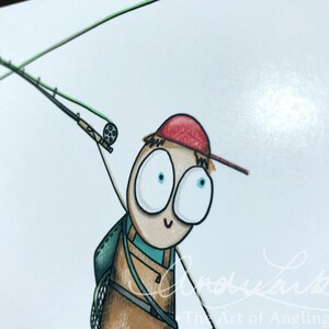 Bob Fly Fishing Cartoon Series Invisible Fly Art Print 5"x7" - Etsy