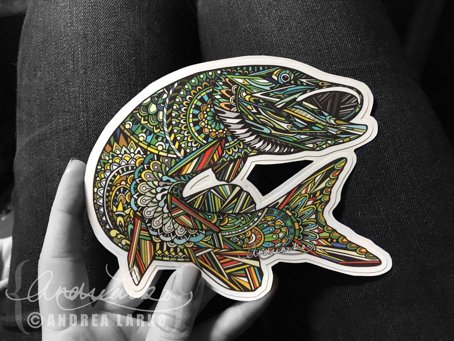 Pike Zentangle Laminated 3M Vinyl Decal - Etsy