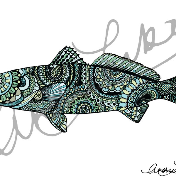 Fish Zentangle - Etsy