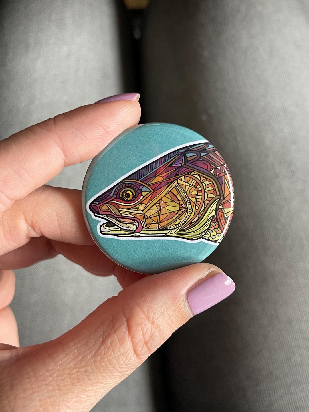 Redfish on Sky Blue Collector Pin Fishing Pinback Button or Magnet - Etsy