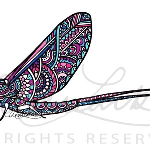 Mayfly Zentangle 3M Laminated Vinyl Decal - Etsy