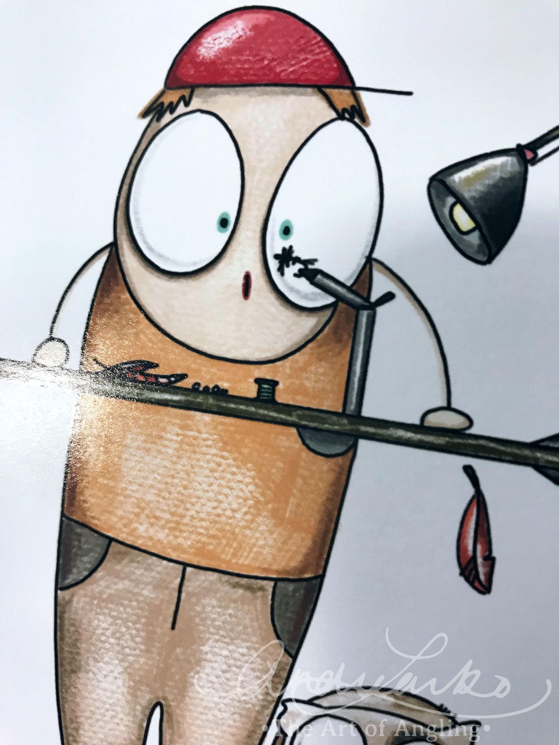 Bob Fly Fishing Cartoon Series Feather Eater Art Print - Etsy