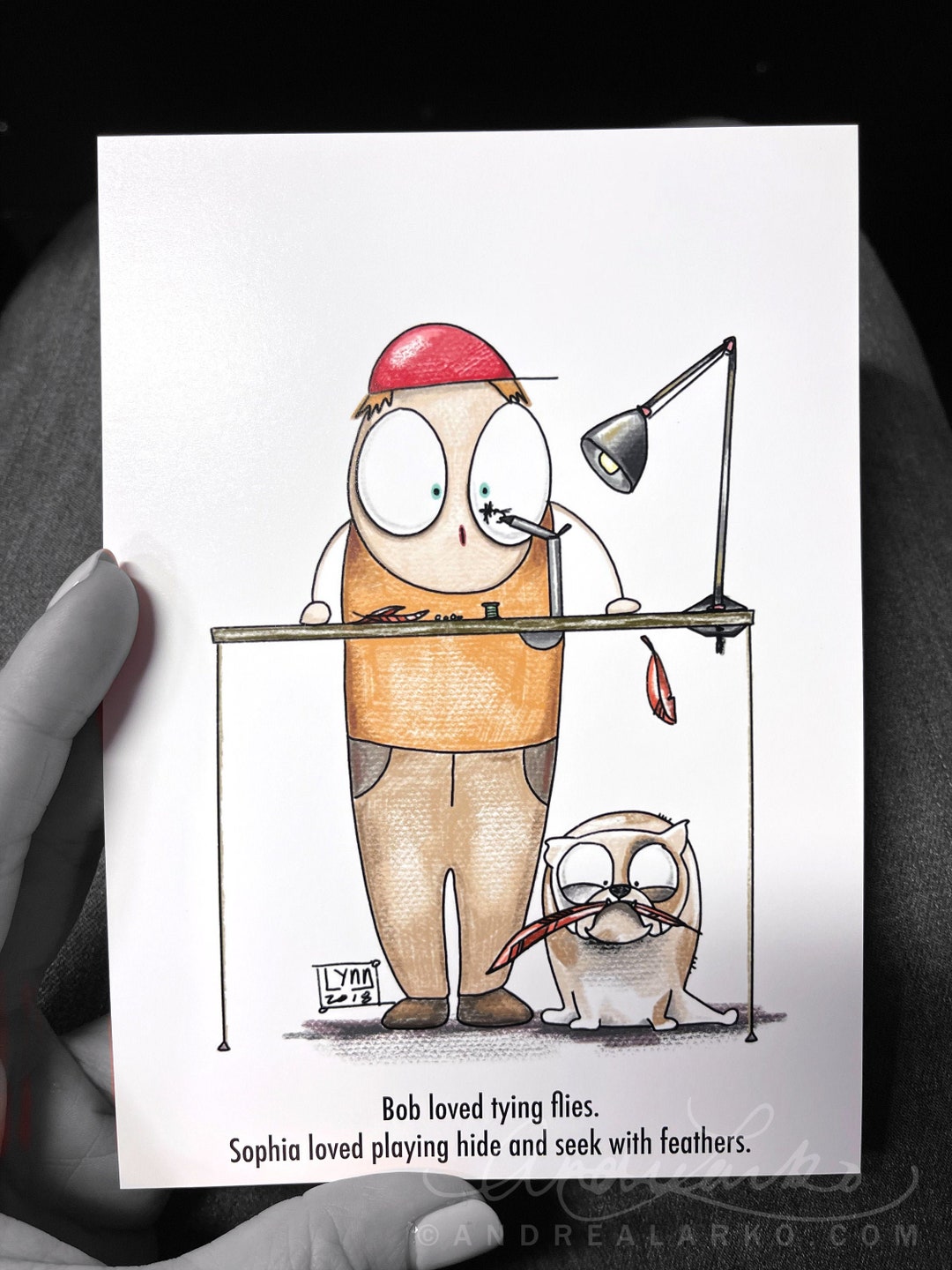 Bob Fly Fishing Cartoon Series Feather Eater Art Print 5"x7" - Etsy