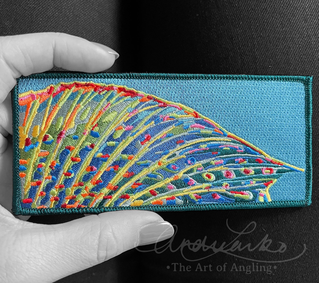 Embroidered Grayling Fin Iron on Fish Art Patch 5.5"x2.5" - Etsy