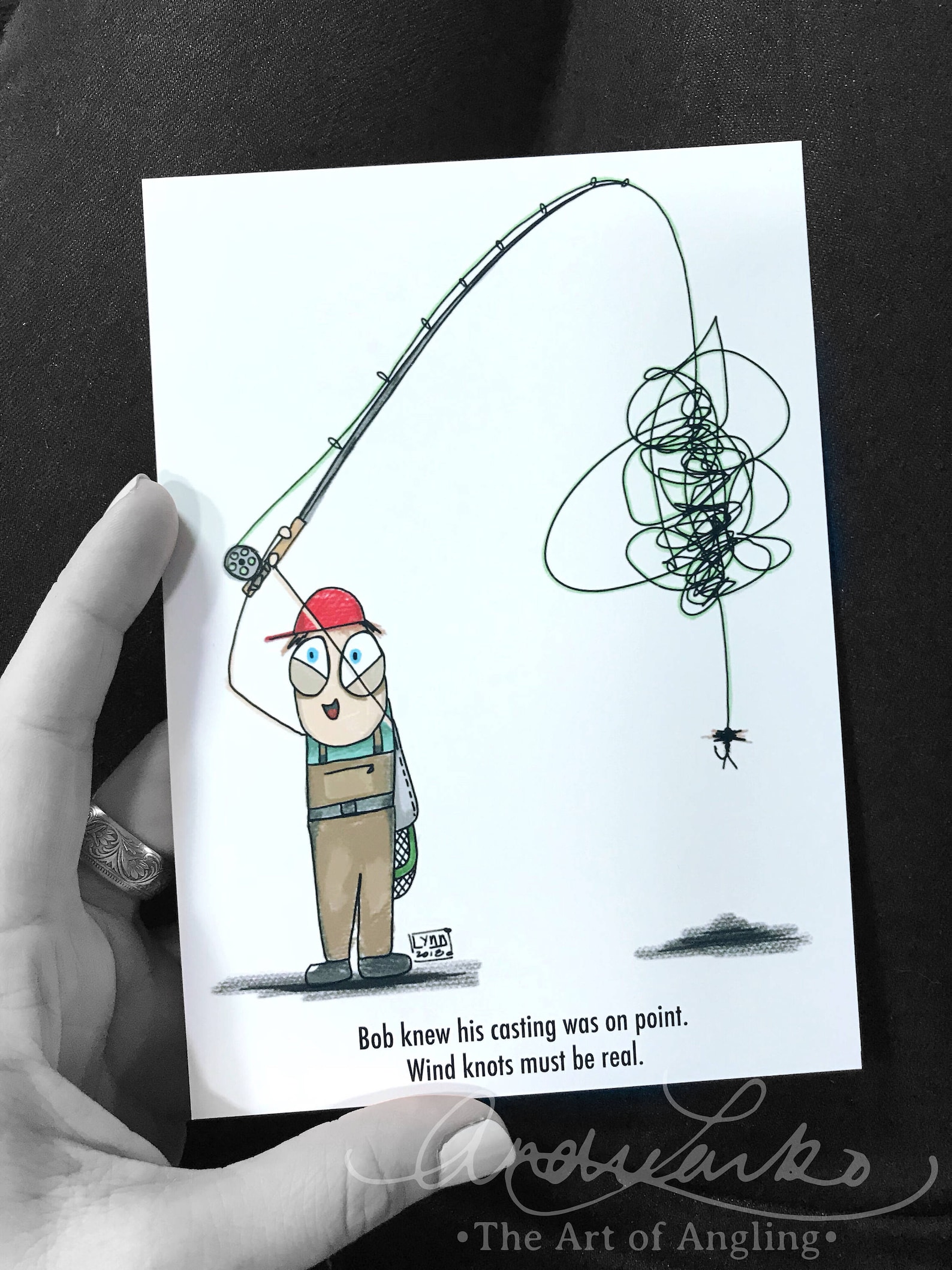 Bob Fly Fishing Cartoon Series Wind Knot Art Print 5"x7" - Etsy
