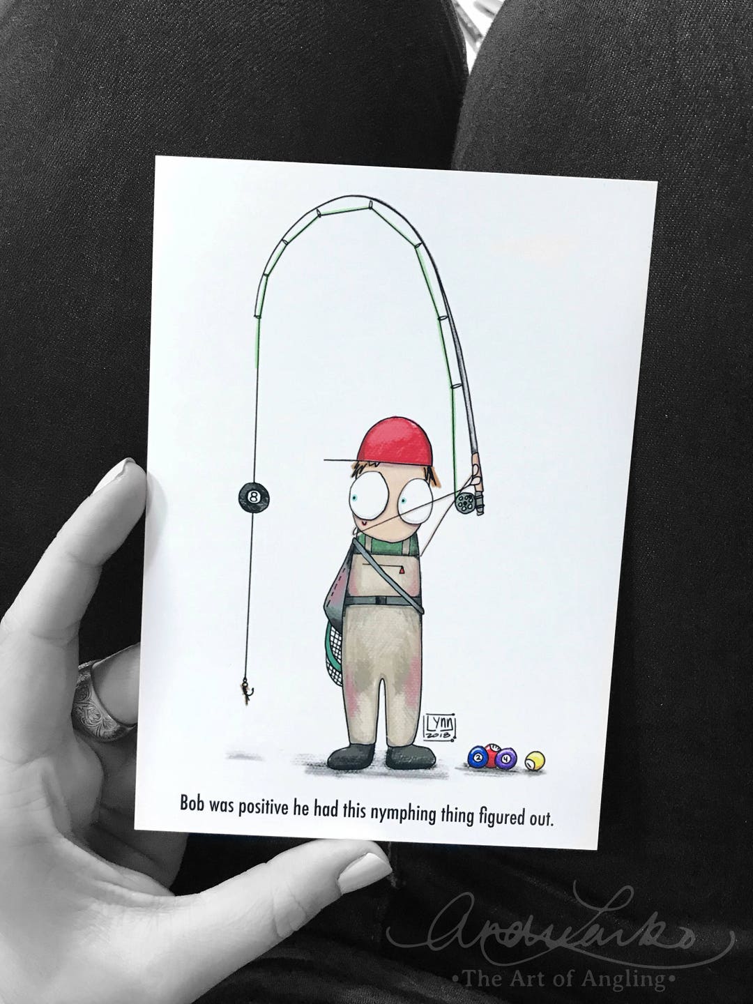 Bob Fly Fishing Cartoon Series Nymphing Art Print 5"x7" - Etsy