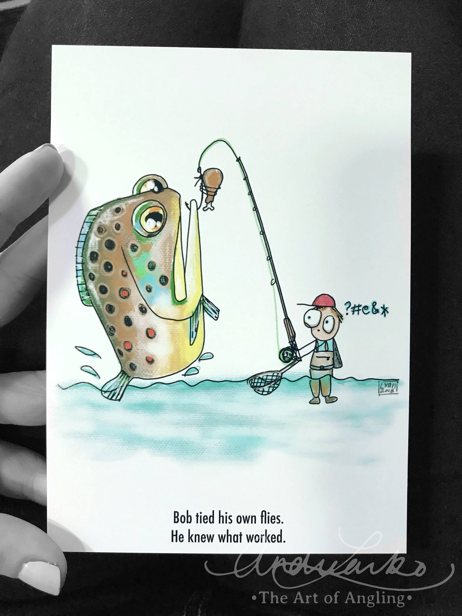 Bob Fly Fishing Cartoon Series Chicken Fly Art Print - Etsy