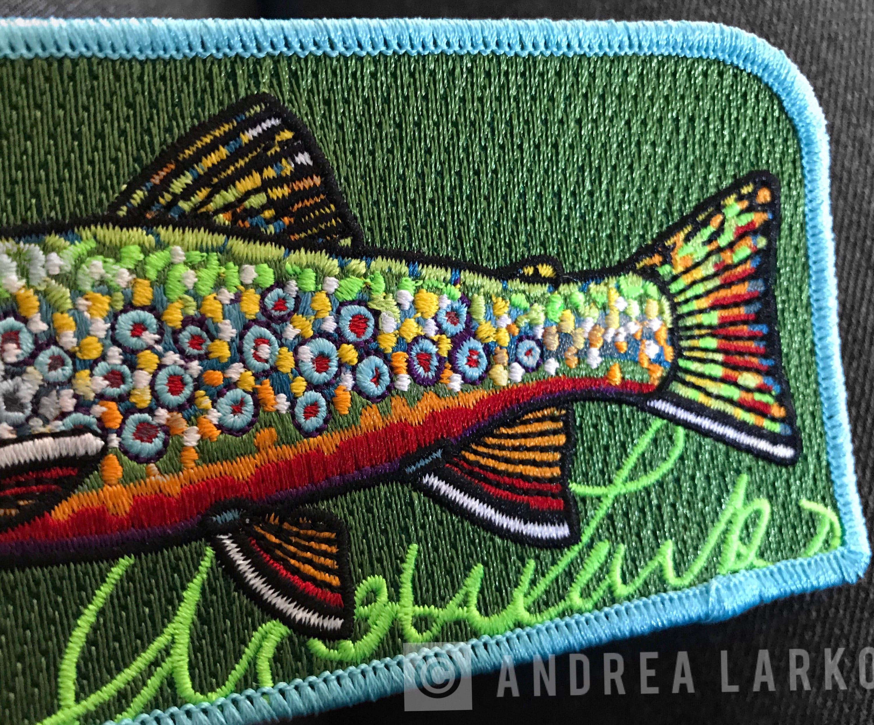 Embroidered Brook Trout Iron on Fish Art Patch 5.5"x2.5" - Etsy
