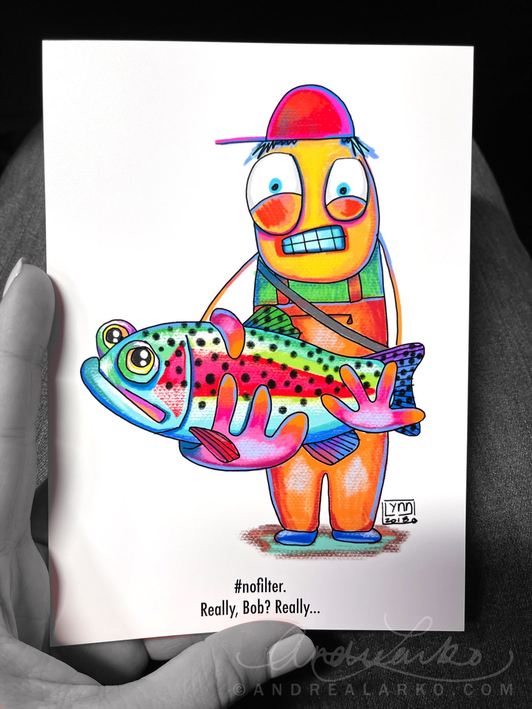 Bob Fly Fishing Cartoon Series No Filter Art Print 5"x7" - Etsy