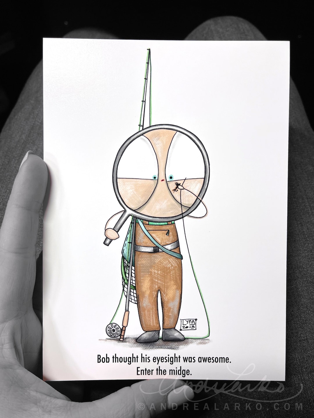 Bob Fly Fishing Cartoon Series Mini Midges Art Print 5"x7" - Etsy