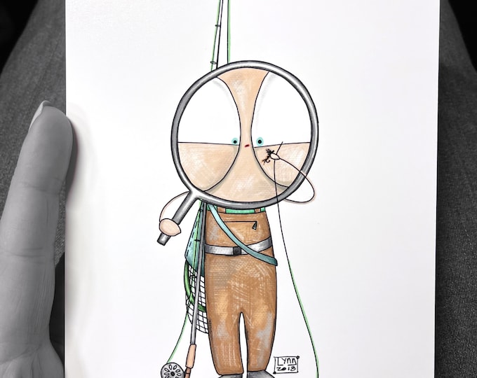 Bob Fly Fishing Cartoon Series Mini Midges Art Print 5x7 - Etsy