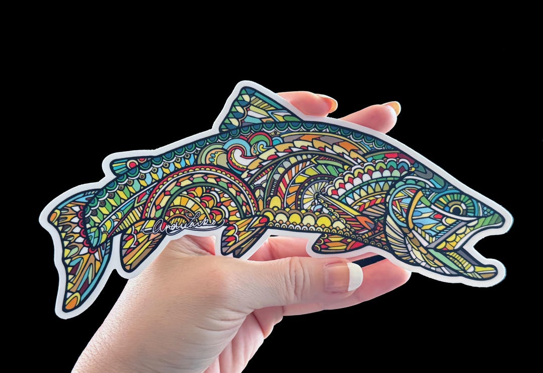 Kype Brown Trout Zentangle Matte Vinyl Waterproof 8" Decal - Etsy