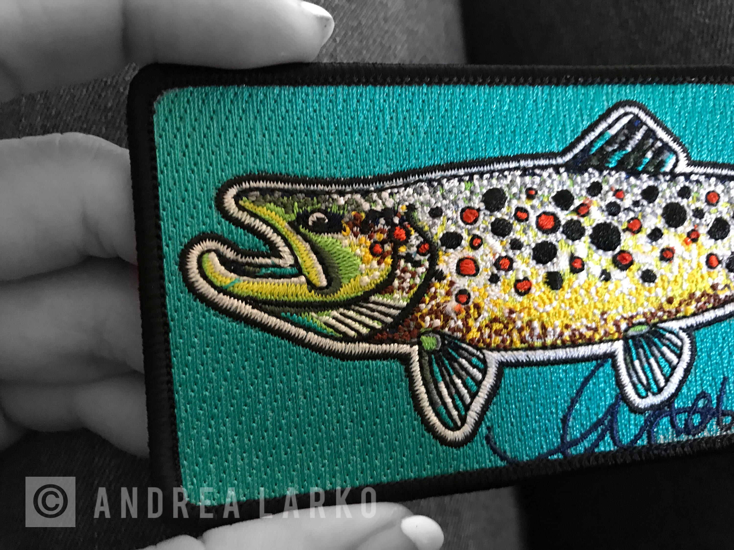 Embroidered Brown Trout Iron on Fish Art Patch | Etsy