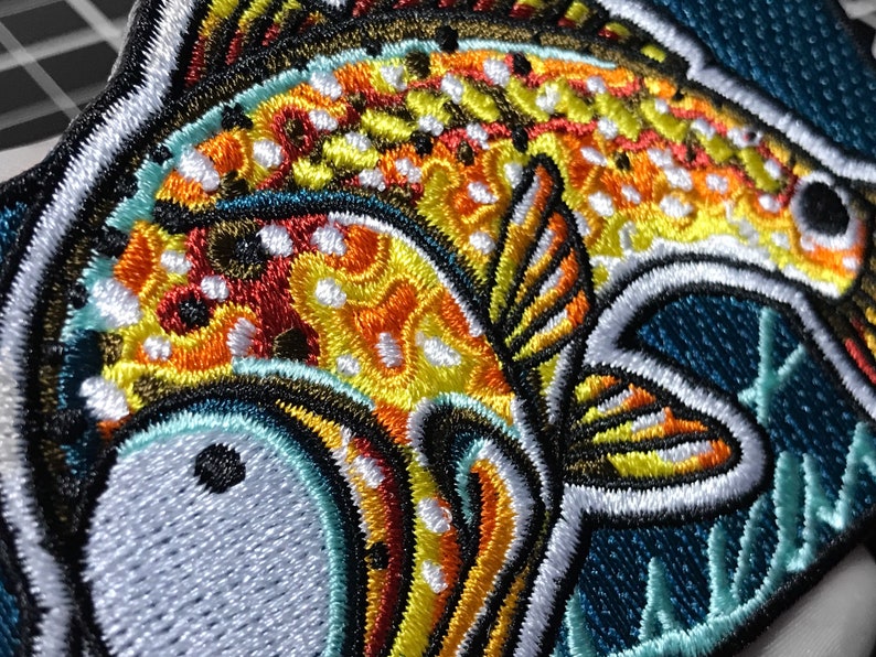 Embroidered Redfish Iron on Fish Art Patch | Etsy